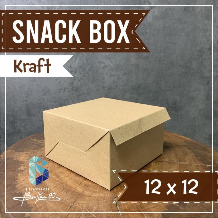 Promo Dus Kue Polos Bahan Kraft 12 x 12 Dus Snack Craft Tempat Snack ...