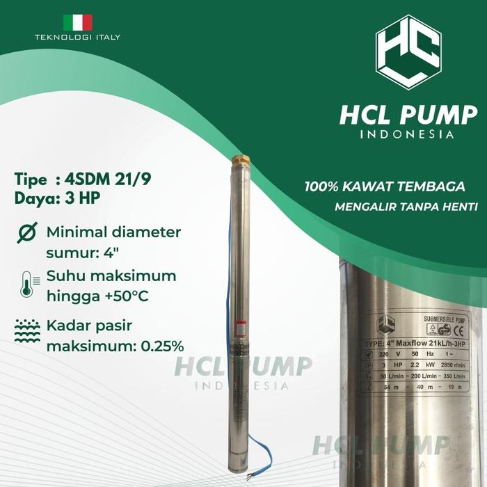 Jual HCL 4SDM 21/9 pompa air submersible 3hp 2,5" 380v - Kota Surabaya - karya baru surabaya ...