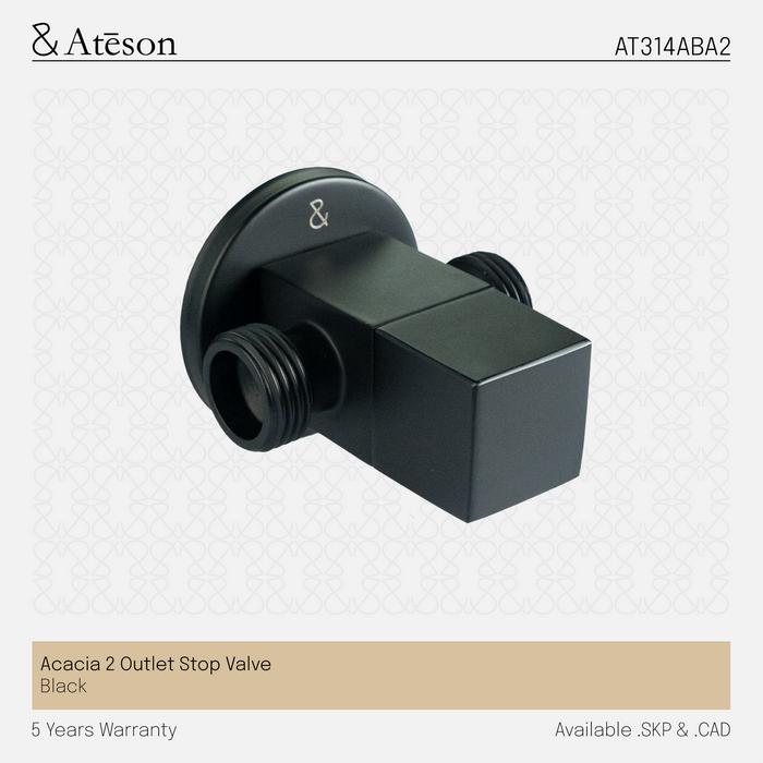 Promo ATESON AT314ABA2 Stop Keran 2 Outlet Kotak Kamar Mandi Hitam ...