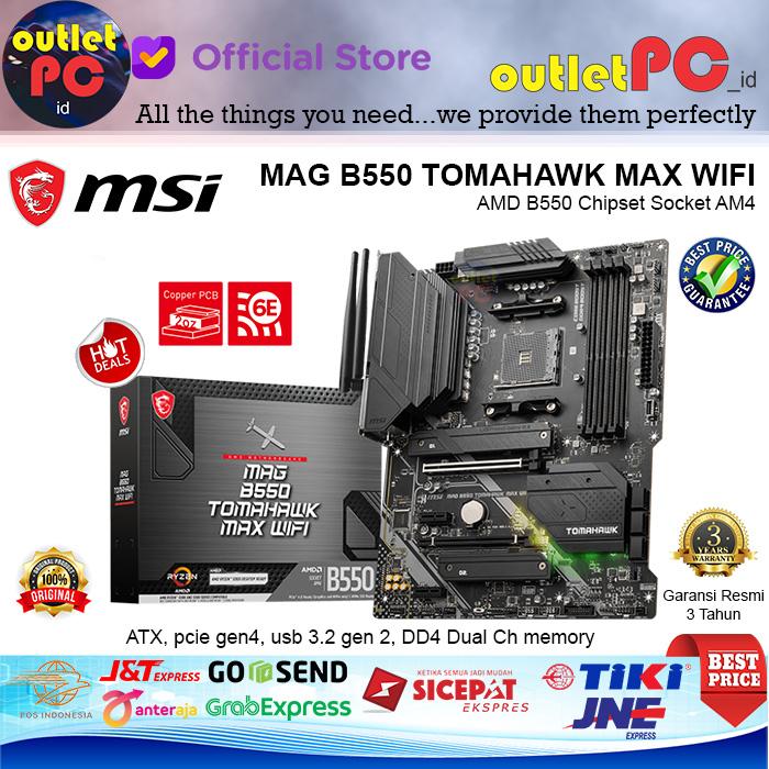Promo MSI Motherboard MAG B550 TOMAHAWK MAX WIFI AMD RYZEN DDR4 WI-FI ...
