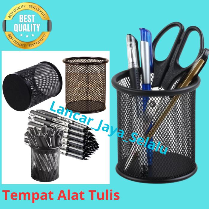Jual Tempat Alat Tulis Meja Kantor Holder Pulpen Pensil Bahan Besi ...