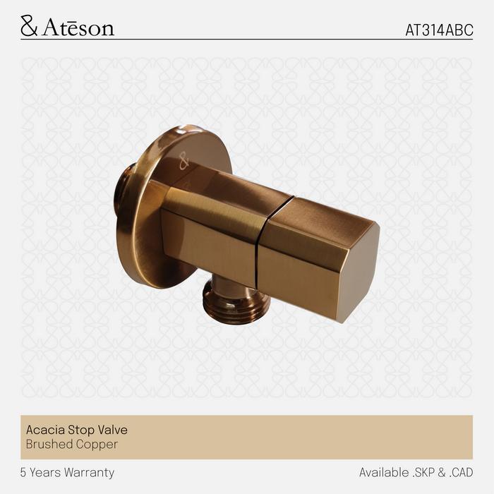 Jual ATESON AT314ABC Stop Keran Air Kotak Kamar Mandi Brushed Copper ...