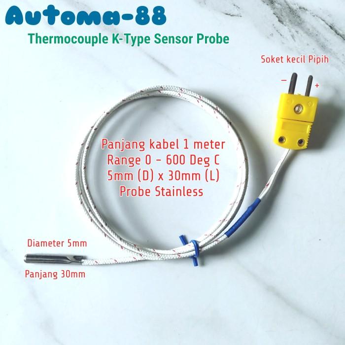 Jual Thermocouple Type K Probe Sensor Temperature 0-400 Derajat C ...