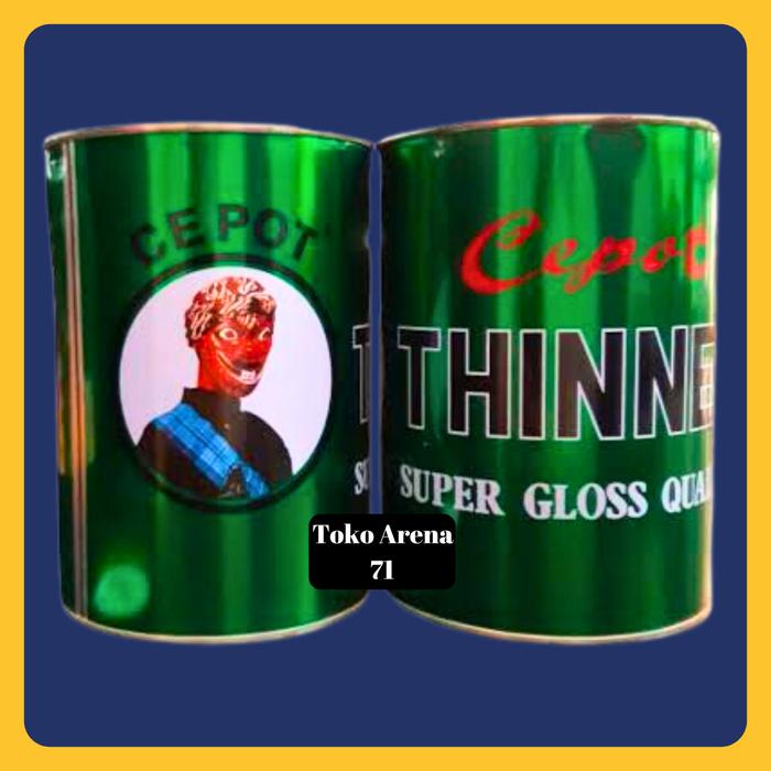 Jual Thinner cepot hijau 1L 1 Liter Tiner pengencer lem campuran cat ...