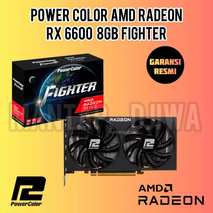 Jual PowerColor AMD Radeon RX 6600 / RX6600 Fighter 8G-GARANSI RESMI ...