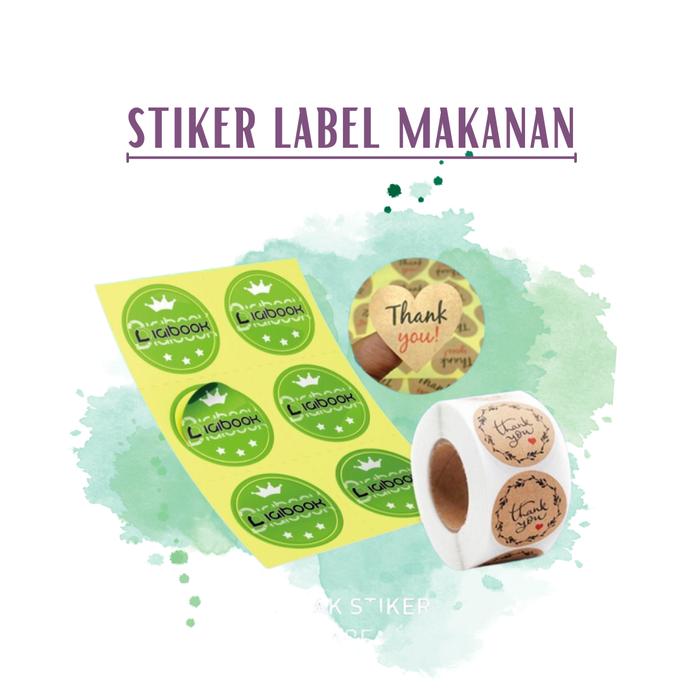 Jual Stiker Label Makanan Custom Kertas Vynil Print & cut - Ready ...