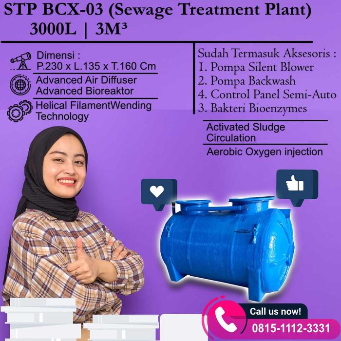 Jual TANGKI TIPE HORIZONTAL SILINDER 3000 LITER 3M3 / STP BIOTANK ...