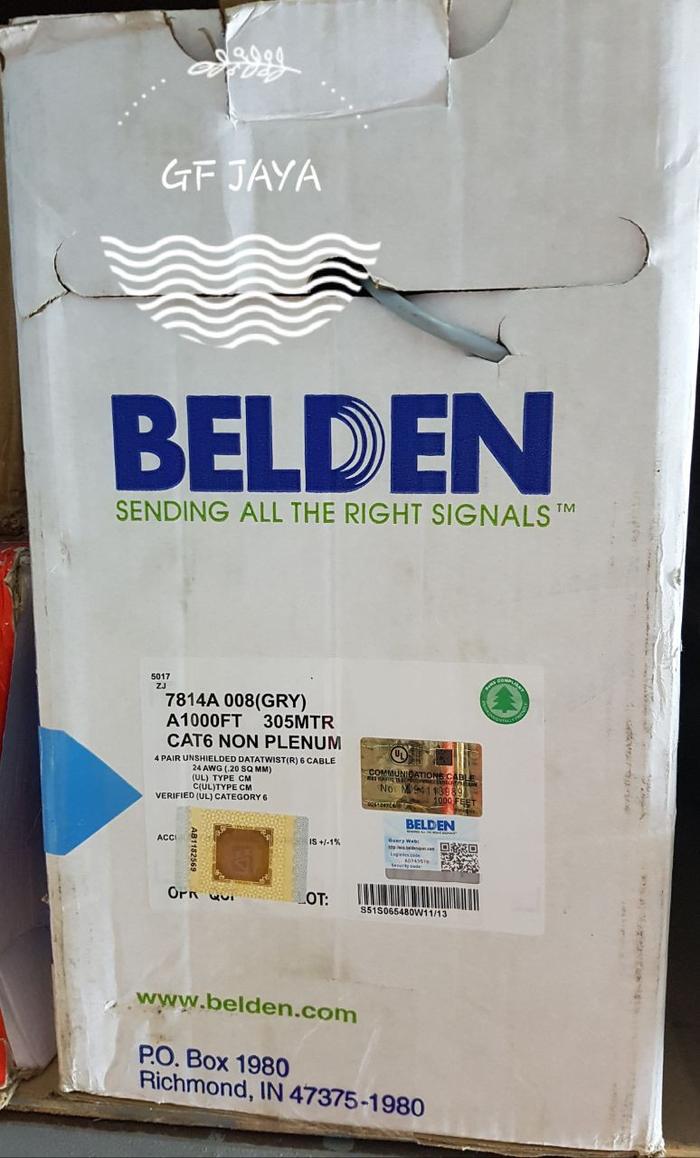 Jual Kabel UTP Belden Cat 6 7814A Abu 008(GRY) Cat6 LAN Data 1 Roll 1000 Ft - Jakarta Pusat - GF ...
