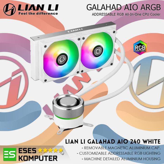 Promo LIAN LI Galahad AIO 240 ARGB WHITE | AIO 240MM CPU Liquid Cooler ...
