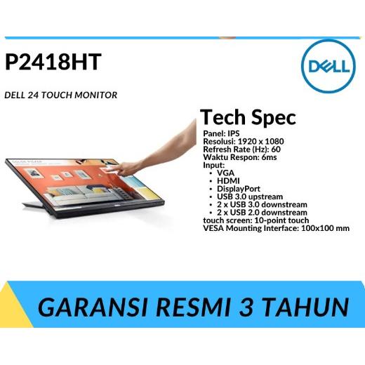 Jual Monitor Dell P2418HT Touchscreen 24 IPS FHD HDMI VGA DISPLAY 6ms ...