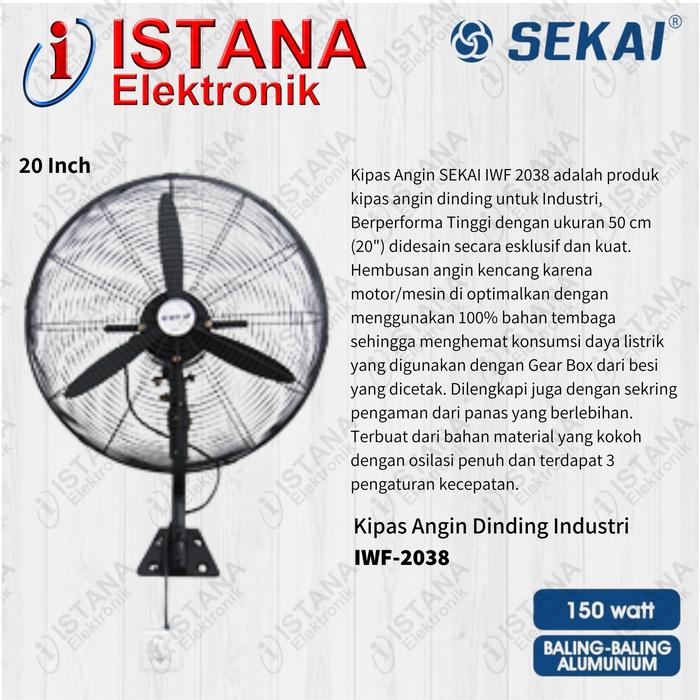 Promo SEKAI KIPAS ANGIN DINDING INDUSTRI 20 INCH IWF-2038 Cicil 0% 3x ...