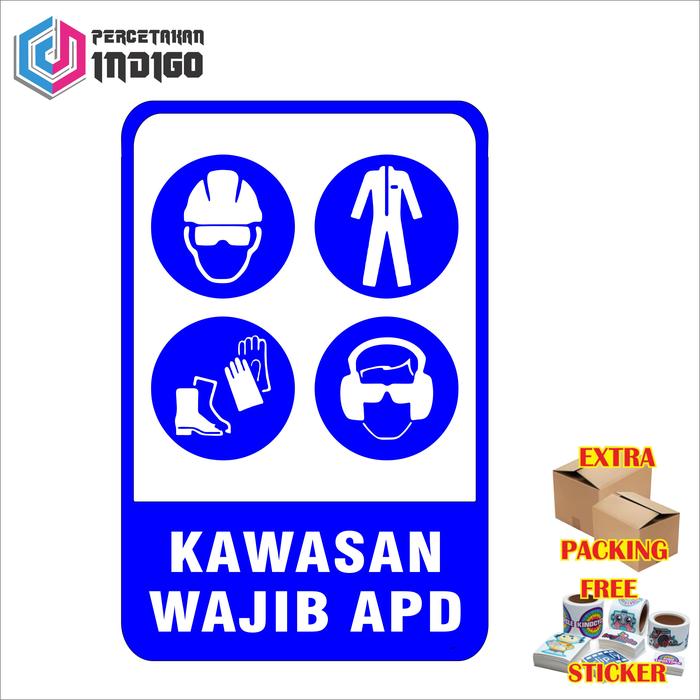 Jual plat alumunium rambu kawasan wajib apd - 20X30 - Kab. Bekasi ...