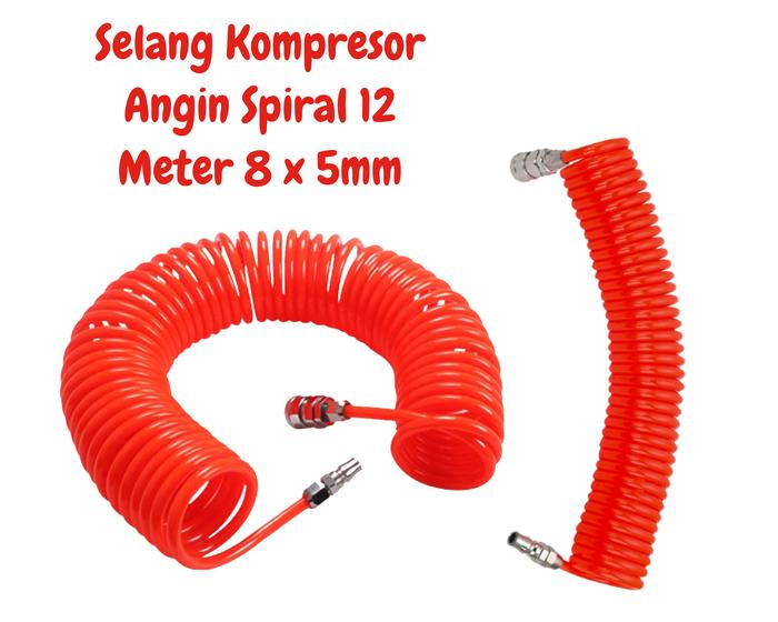Jual Selang Kompresor Angin Spiral 12 Meter 8/Selang Bestir 5mm ...