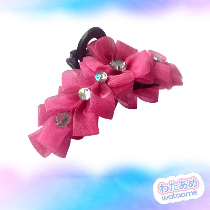 Jual Jedai Jepit Rambut Besar Korea Bunga Organza Handmade Big Hair ...