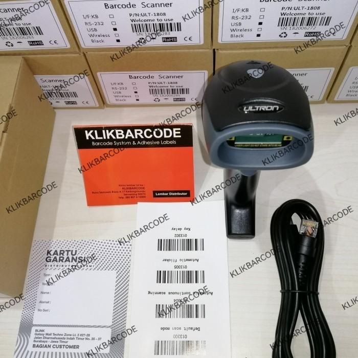 Jual Ultron 1808 1D Handheld Barcode Scanner USB laser Non Stand - Kota ...