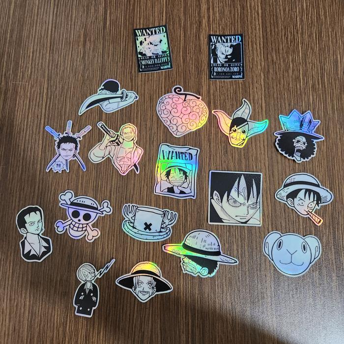 Jual Sticker Hologram Anime - PSH1690 - One Piece BW - Set 18pcs ...