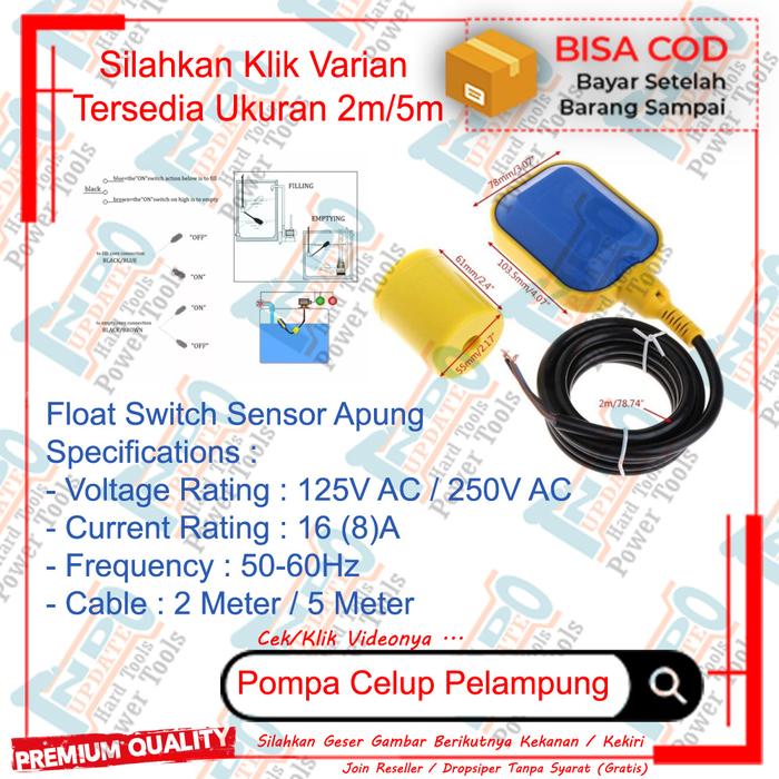 Jual Alat Plampung Float Switch Pompa Pam Air Tangki/Toren Sensor ...