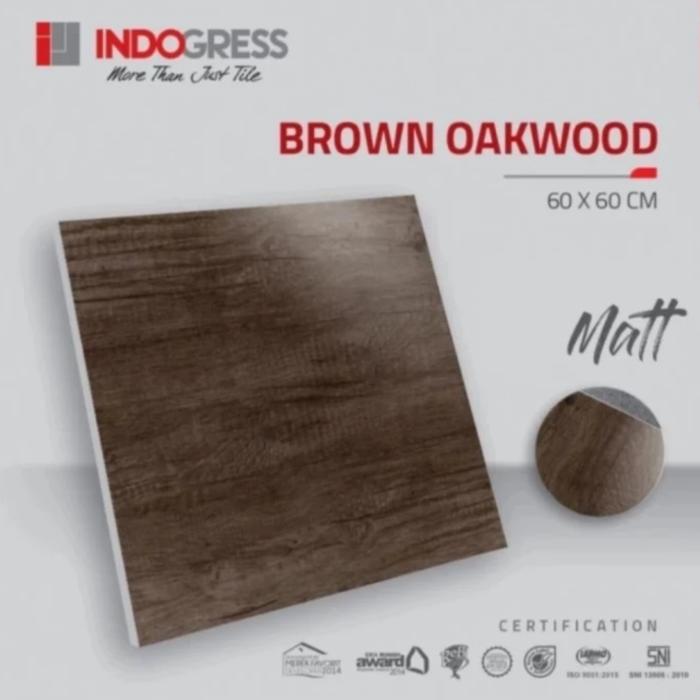 Jual Granit 60x60 motif kayu matt , kasar brown oakwood indogress - Kab. Bogor - Sumber Keramik ...