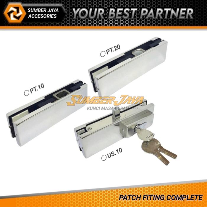 Jual PATCH FITTING UNIVERSAL KUNCI ENGSEL PINTU KACA US10,PT10,PT20 ...