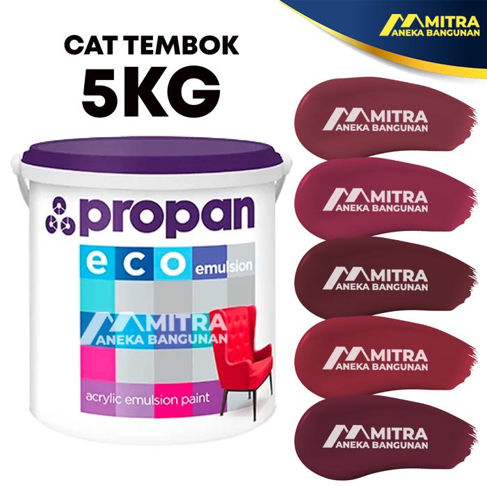 Jual CAT TEMBOK INTERIOR PROPAN ECO EMULSION 5 KG / MERAH MAROON MERAH ...
