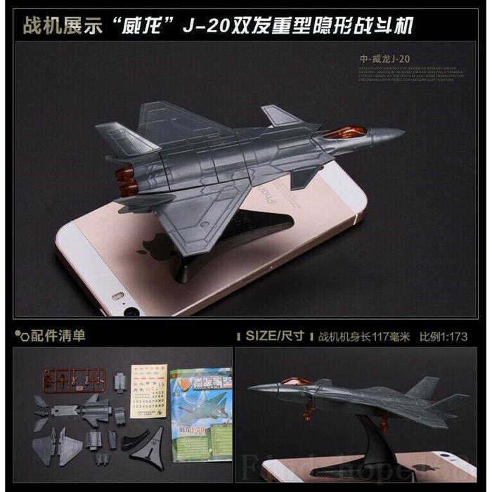 Jual pesawat jet J-20 skala 1/173 4D model kit pesawat military ...