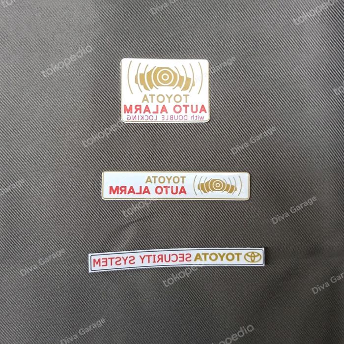 Jual stiker label caution plate alarm toyota innova security system ...