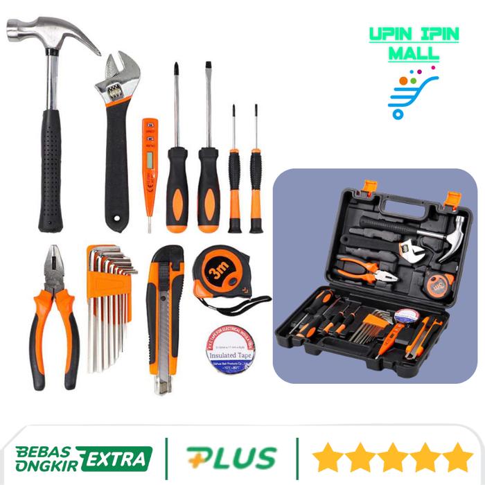 Promo Alat Perkakas Set Lengkap Tools Kit Set 19 in 1 with Box Storage ...
