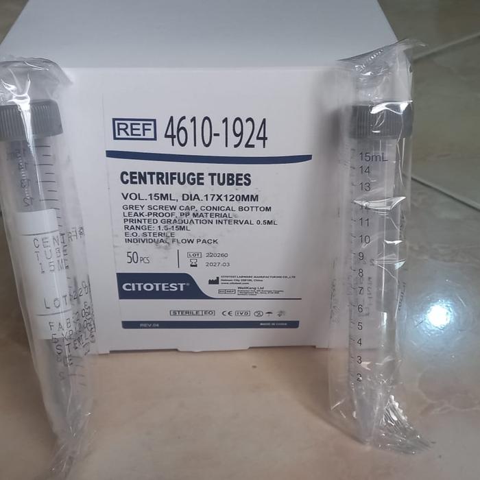 Jual centrifuge tube 15 ML STERIL CITOTEST - Kota Tangerang - mahyra ...