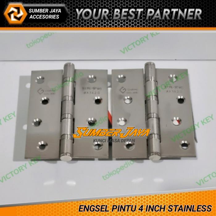 Jual ENGSEL 4 INCH STAINLESS ENGSEL PINTU JENDELA SUS 304 ORIGINAL ...