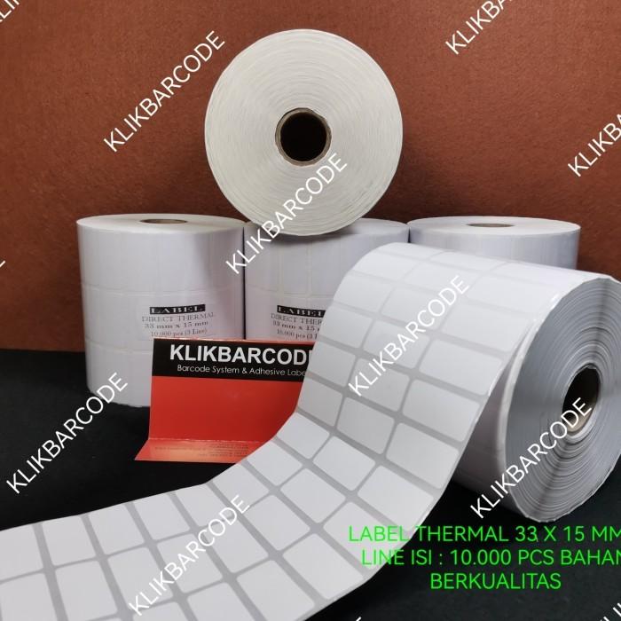 Jual LABEL BARCODE / STIKER Uk. 33 X 15 (3 LINE) THERMAL 33X15 MM ...