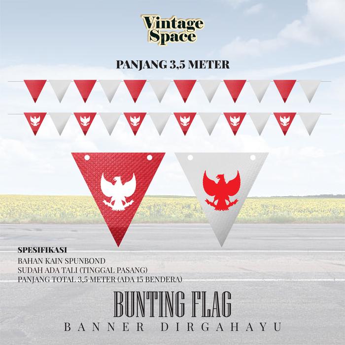 Jual Banner Flag HUT RI / Bunting Flag Kemerdekaan / Bendera HUT RI - B ...