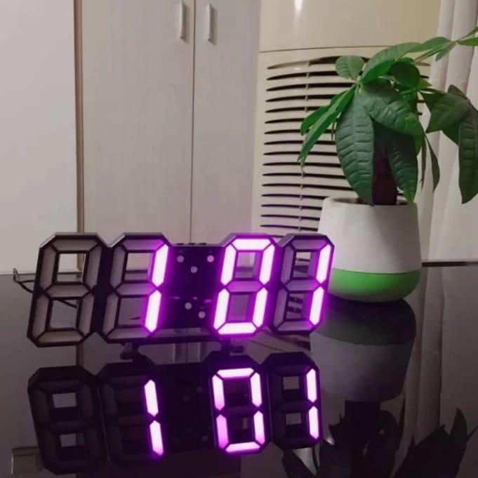 Jual JAM DINDING DIGITAL LED/JAM MEJA SUHU-3D JAM MODERN WARNA PUTIH ...