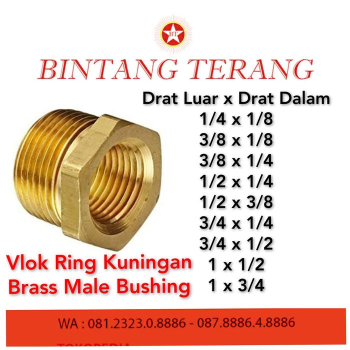 Jual Vlok Ring Kuningan 1 x 1/2 / Verlop Ring / Bushing / Valve Ring ...