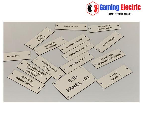 Jual Name Plate Panel Gravoply H1,5 cm x W5 cm / Name Tag Panel Listrik ...