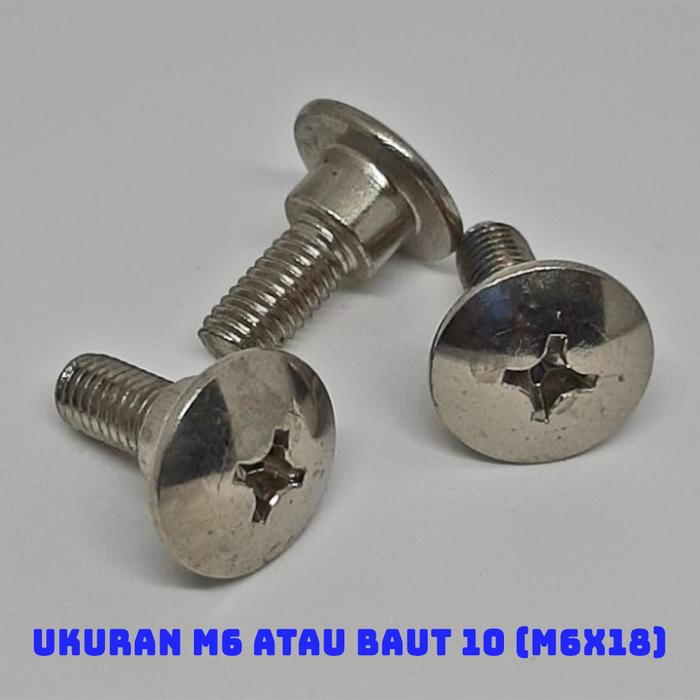 Jual Skrup Baut M6 6X18 Body Sepeda Motor Honda Bebek Fit Supra Grand ...