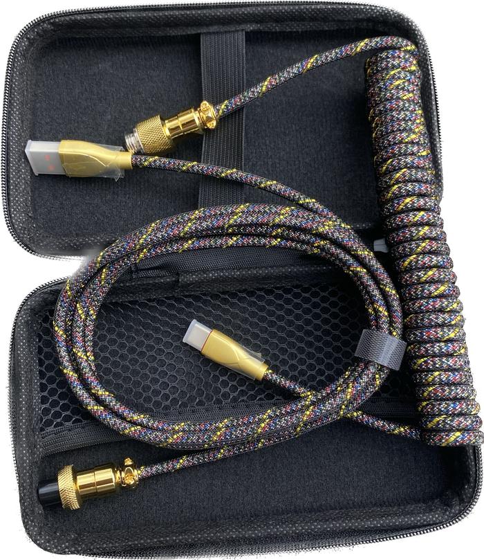 Jual Mechanical Keyboard Coiled Cable Wire Type C Aviation Connector ...