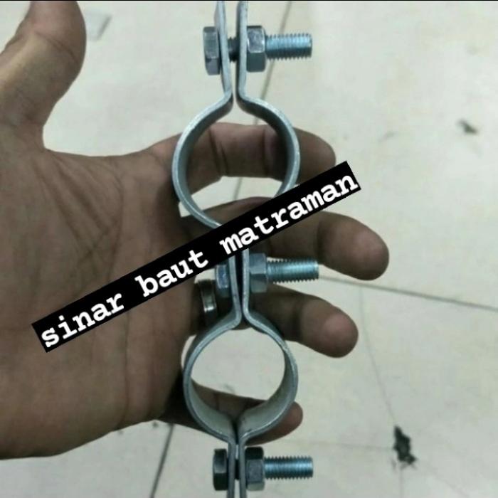 Jual Klem Pipa Dobel 4" x 2" inch besi galvanis / klem pipa double ...