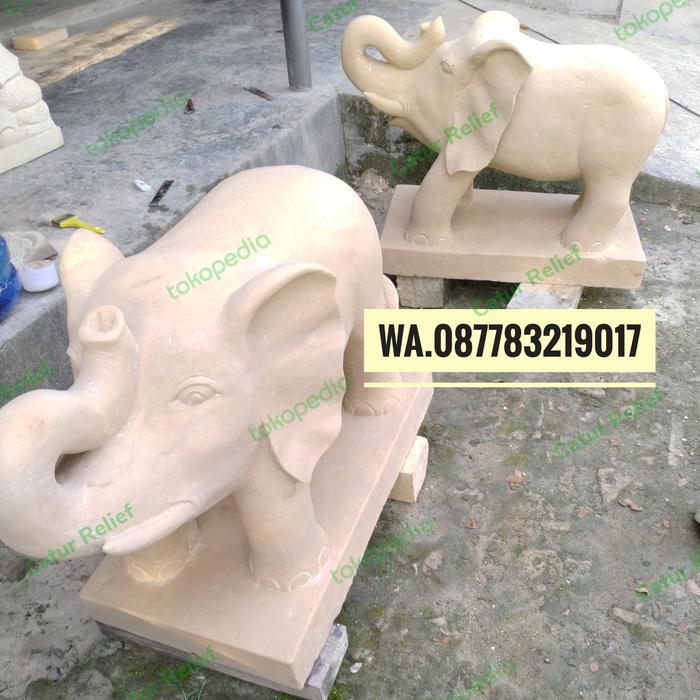 Jual patung gajah batu paras jogja batu putih patung pahatan - Kab ...