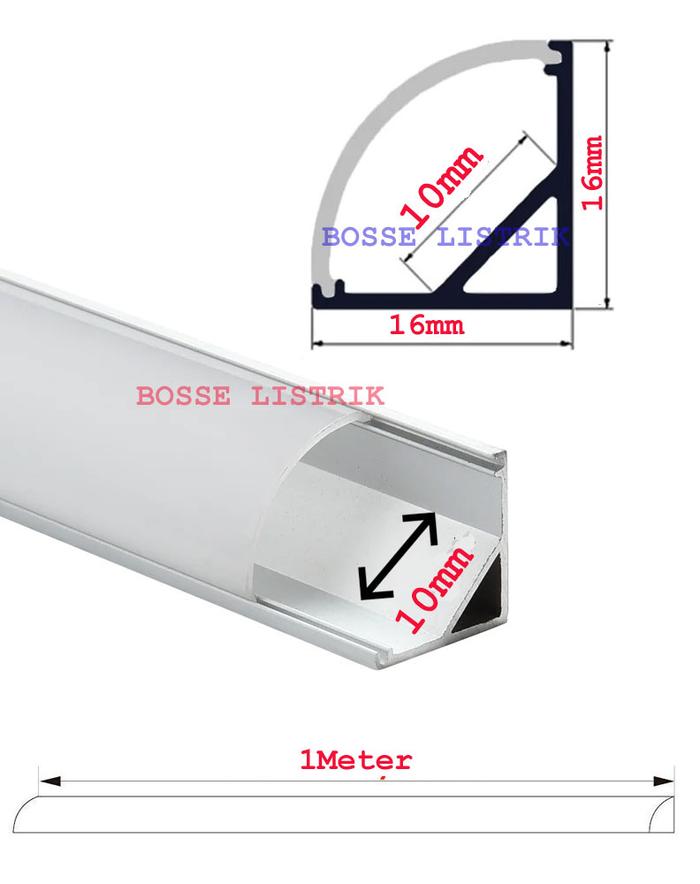 Jual Rumah Lampu LED Strip Lis List Rel Kap Alumunium Acrylic Cover ...