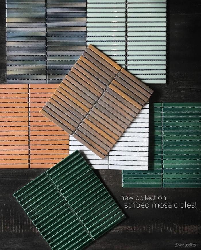 Jual Venus Tiles Type Pottery Striped Multi Green - Mosaic Interior ...