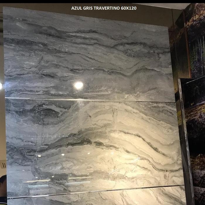 Jual granit kilap cove Azul gris travertino 60x120 isi 2 lembar kw1 ...