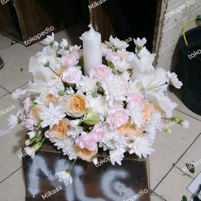Jual vas bunga lilin rangkaian bunga - Jakarta Barat - Mikasa | Tokopedia