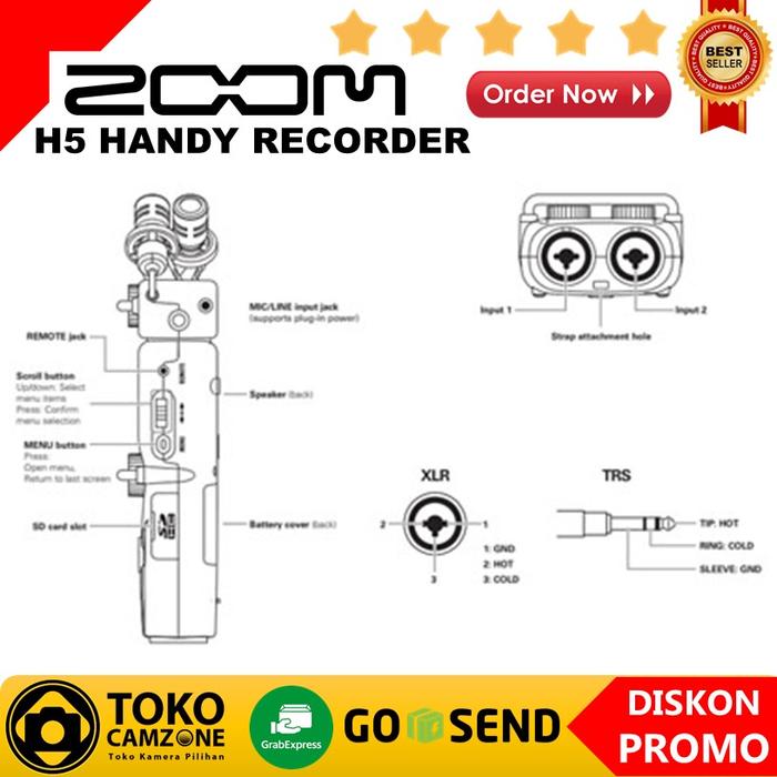 Jual Zoom H5 Handy Recorder With Interchangeable Microphone System ...