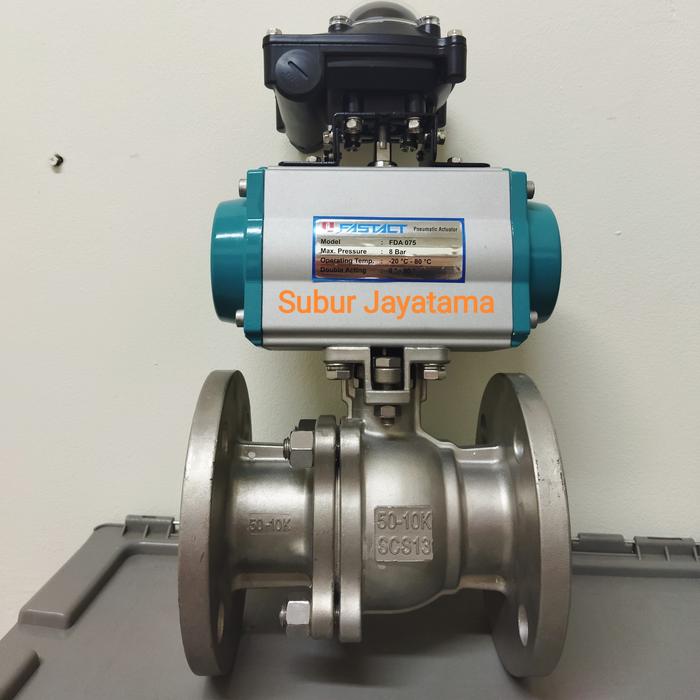 Jual Ball Pneumatic Flange JIS 10K Stainless 304 2 " inchi Limit Switch ...