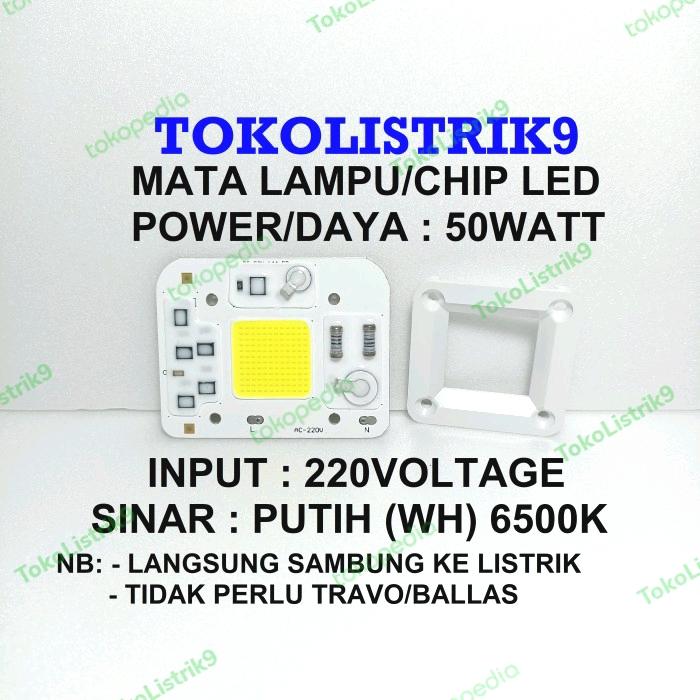 Jual Lampu LED PJU 50w / Mata LED 50w / Chip LED 50w / Lampu COB 50wat 220V - Jakarta Barat ...