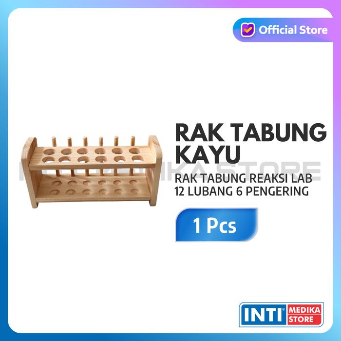Jual Rak Kayu Tabung Reaksi Laboratorium 12 Lubang 6 Pengering - Kota ...