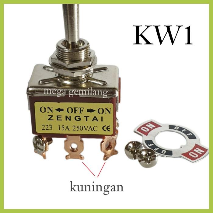 Jual Saklar Toggle switch momentary 6p (on) - off - (on) - KW1 ...