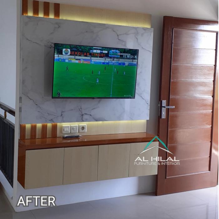 Jual backdrop tv minimalis custom finishing hpl - Kab. Banyumas ...