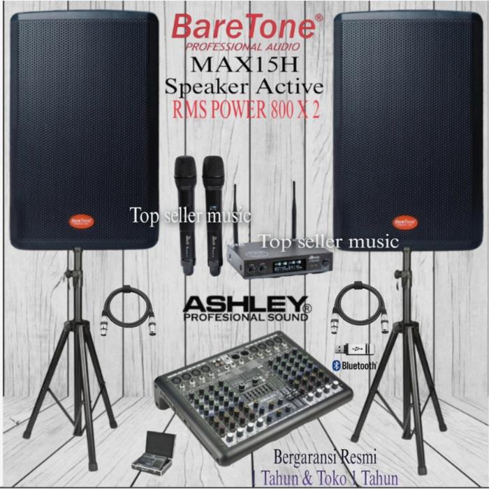 Jual PAKET SOUND SYSTEM OUTDOOR SPEAKER AKTIF BAREROTONE MAX15H ASHLEY ...