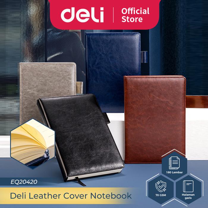 Jual Deli Leather Notebook Buku Catatan Sampul Kulit A5 180 Lembar ...